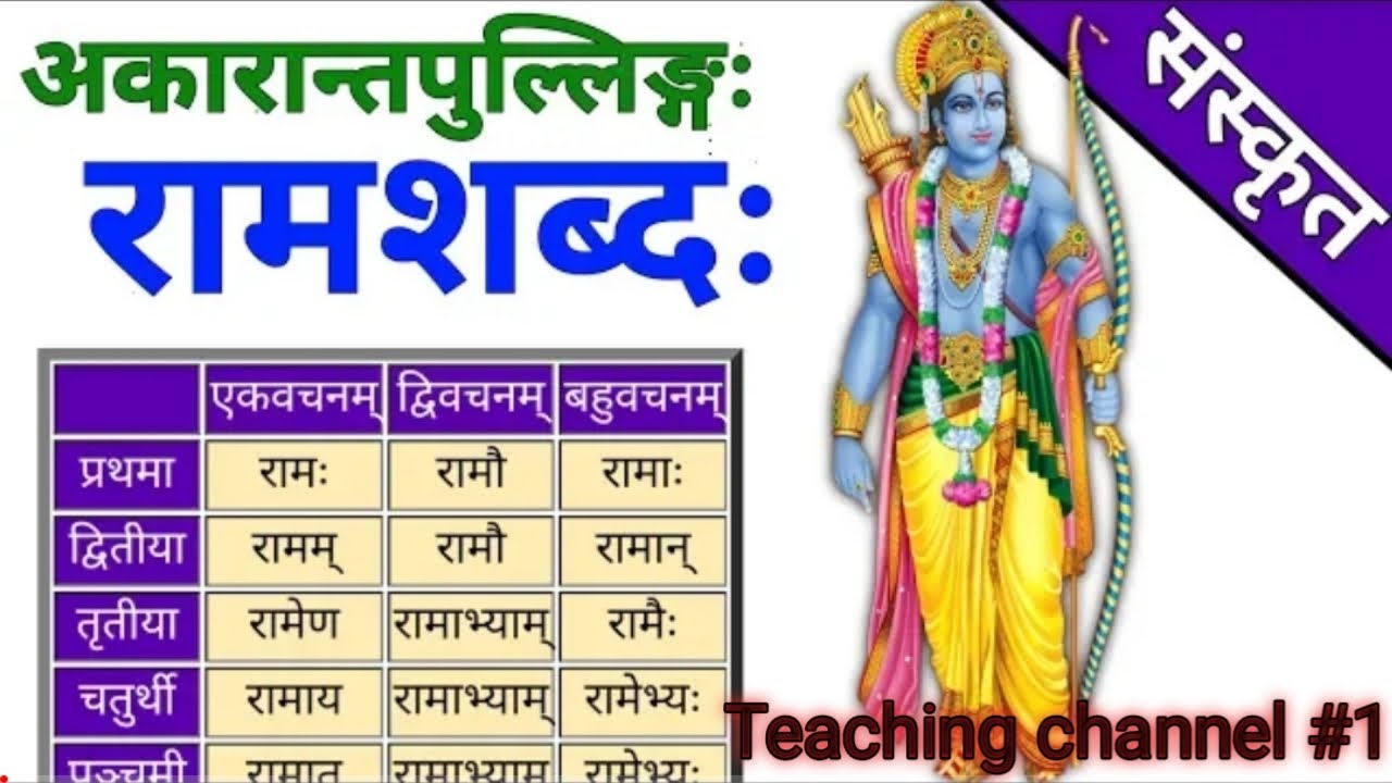 Ram Shabd Roop Sanskrit mein|| राम शब्द रूप | ram shabd roop|राम के ...