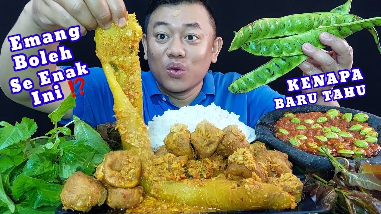 MAKAN ENAK BANGET GURIH PEDAS SAMBAL PETE NYA JUGA NAGIH LALAPAN MENTAH ...