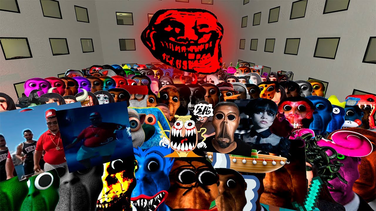 NEW Nightmare TrollFace Nextbot Gmod VS ALL OBUNGA AND ROSALIA FAMILY ...