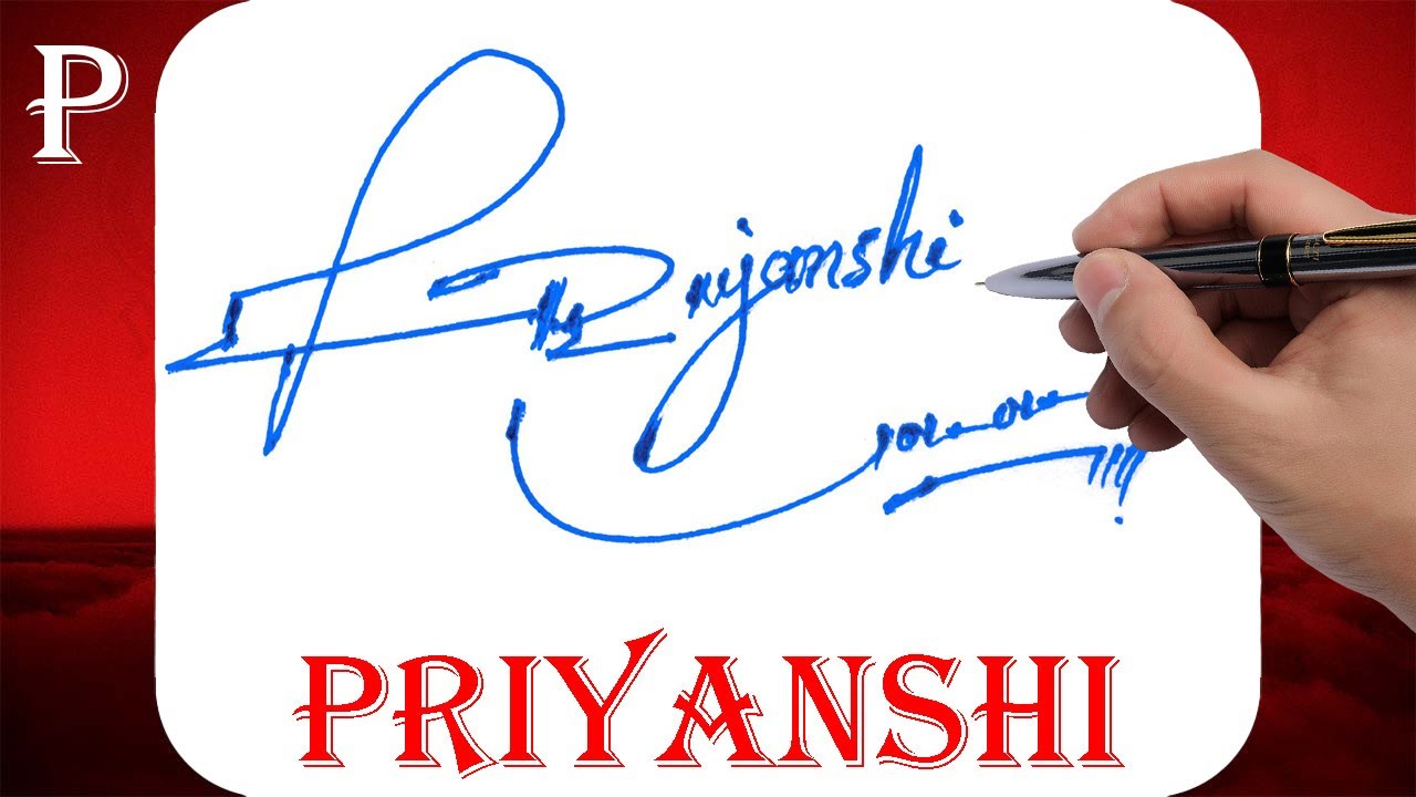 Priyanshi Name Signature Style | P Signature Style | Signature Style of ...