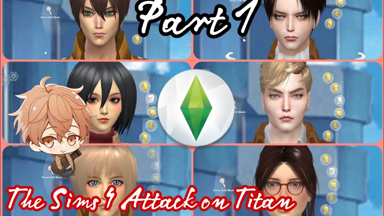 The Sims 4 Cas Anime [] Attack on Titan 🌋🗡⚔️ Part 1 - YouTube