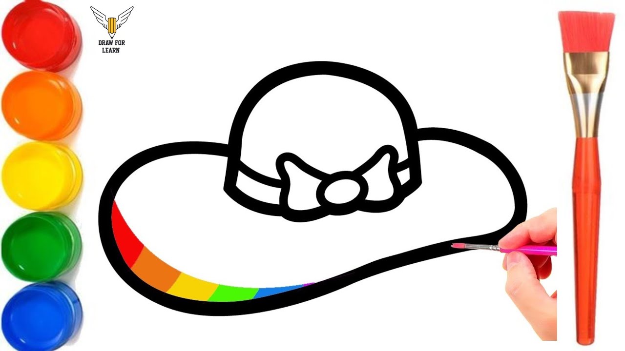 How to Draw Hat drawing, Painting and Coloring for Kids & Toddlers ...