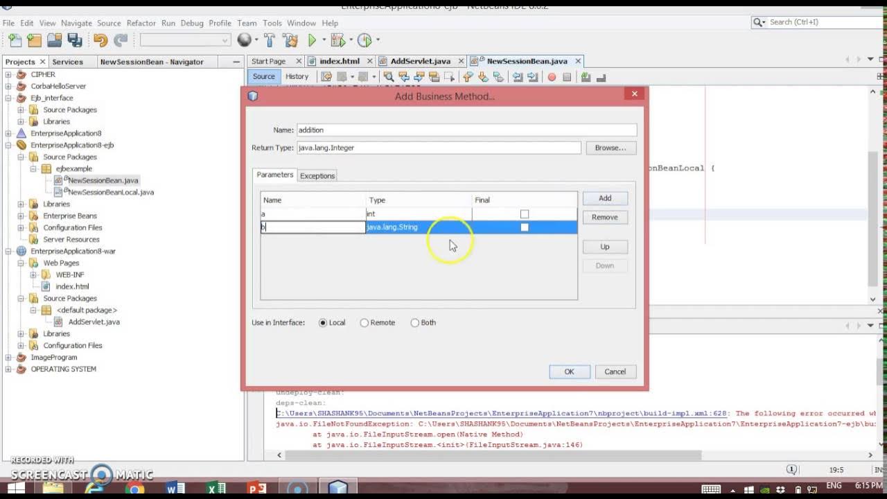 EJB Simple Addition Program - YouTube