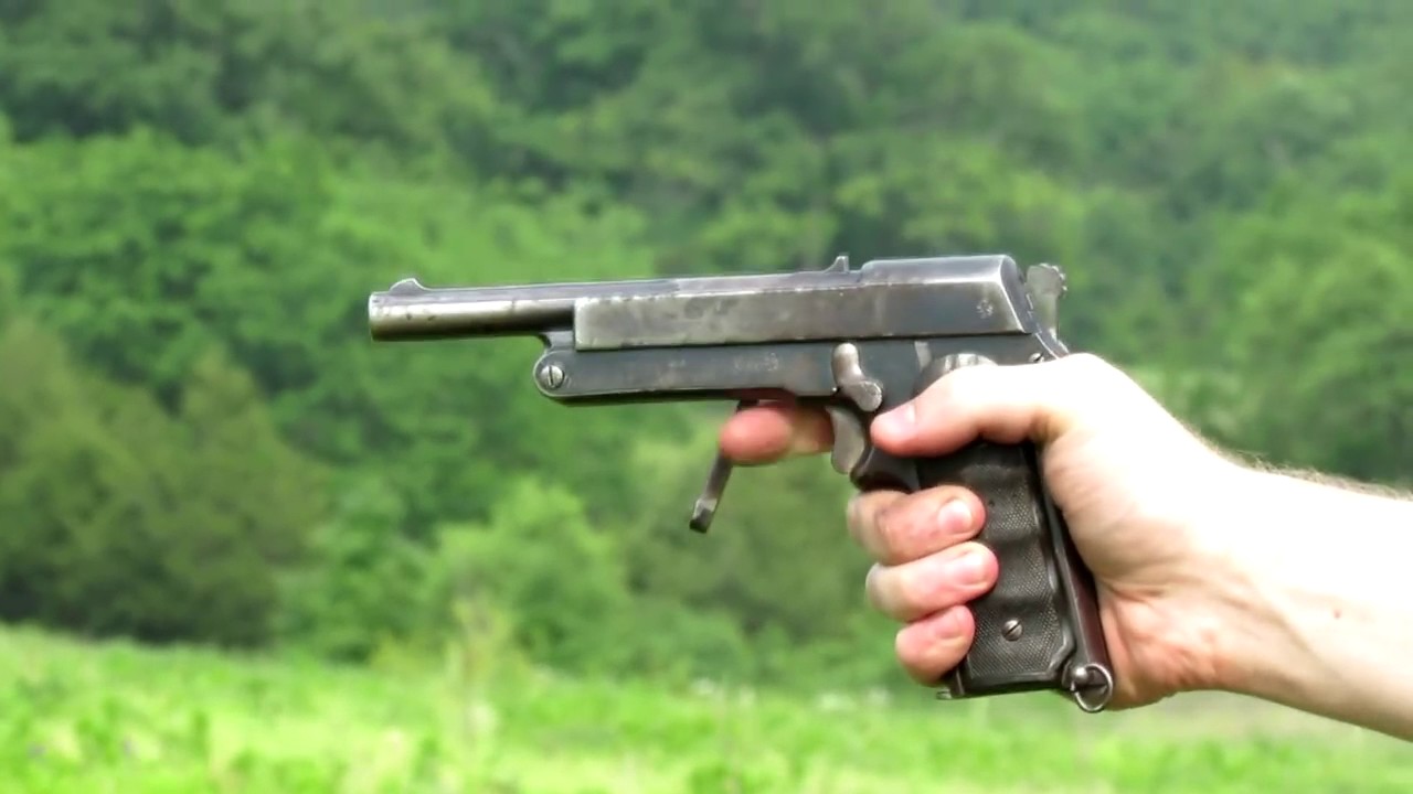 Shooting the JoLoAr Spanish 9mm Largo pistol - YouTube