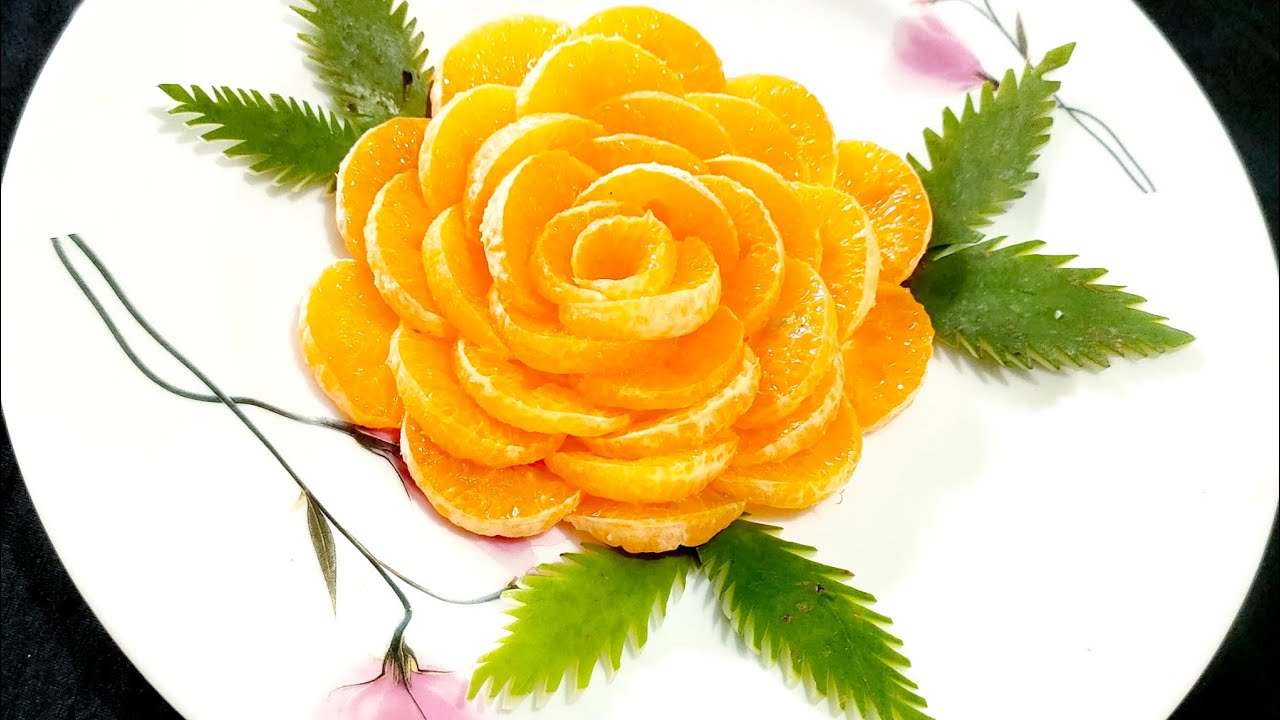 Easy Orange Carving Design Ideas For Beginner's | Orange Carving Flower ...
