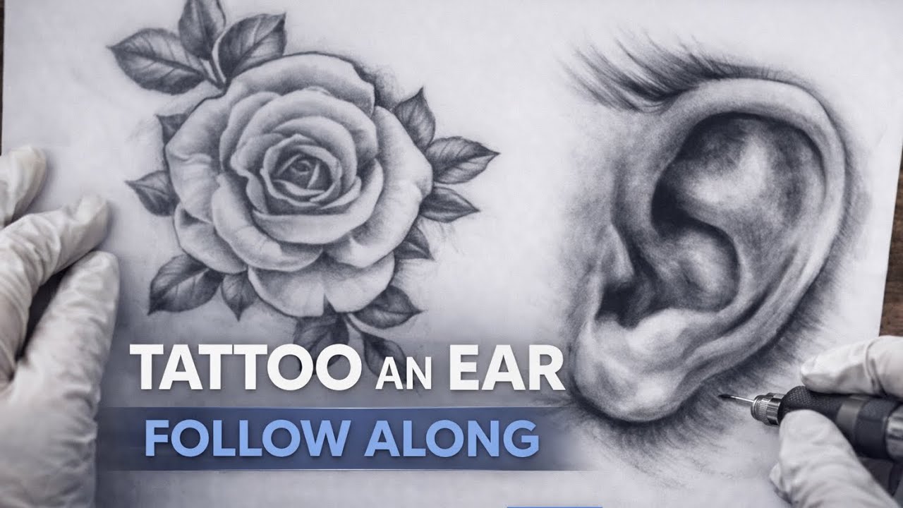 learn how to tattoo portraits LIVE - ears - YouTube