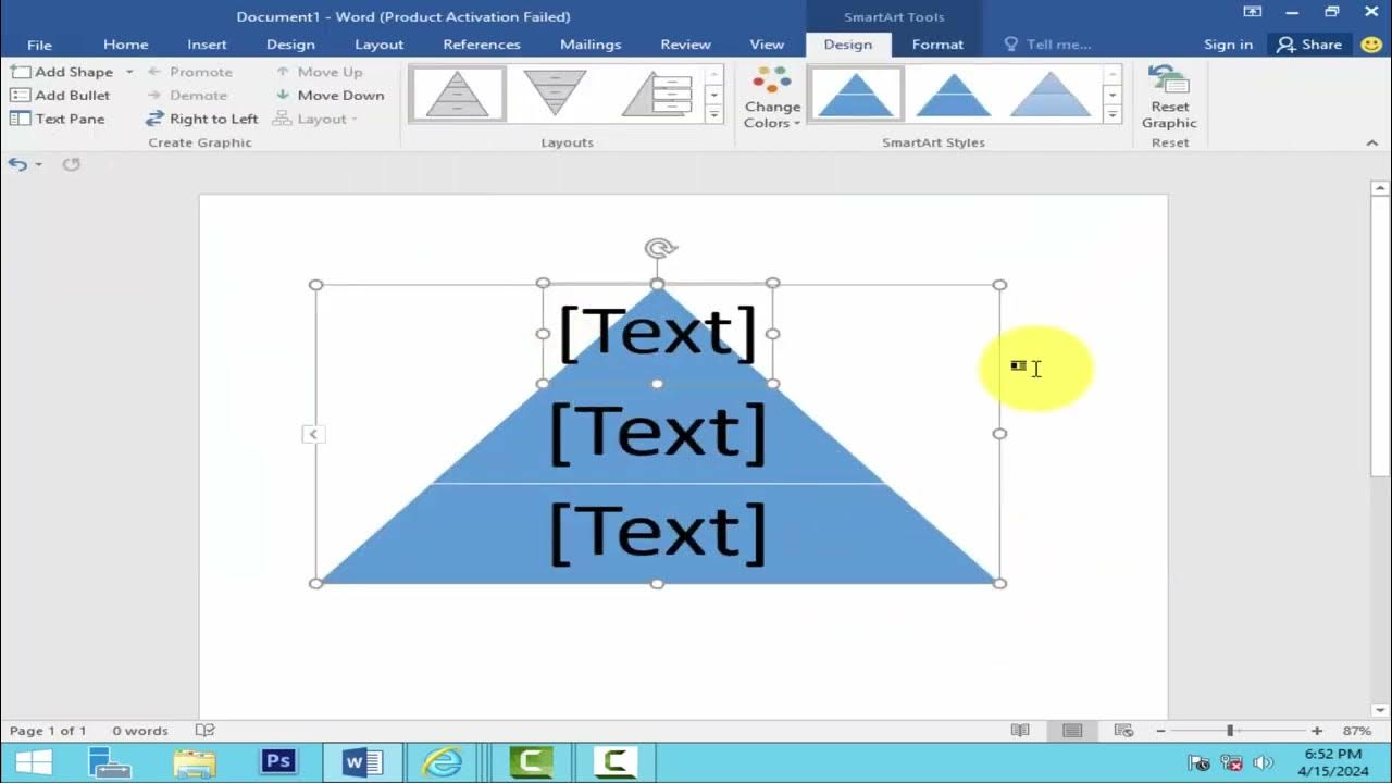 How to insert pyramid list SmartArt in word 365 - YouTube