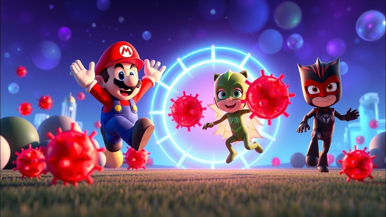 Mario & PJ Masks Stop the Evil School Computer Virus! - YouTube