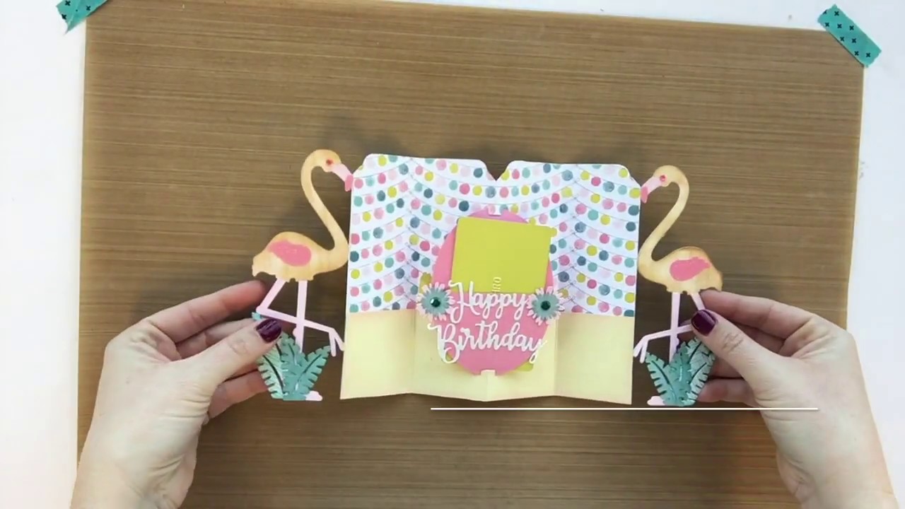 How to Make a Flamingo Fold-a-Long™ Card - Sizzix - YouTube