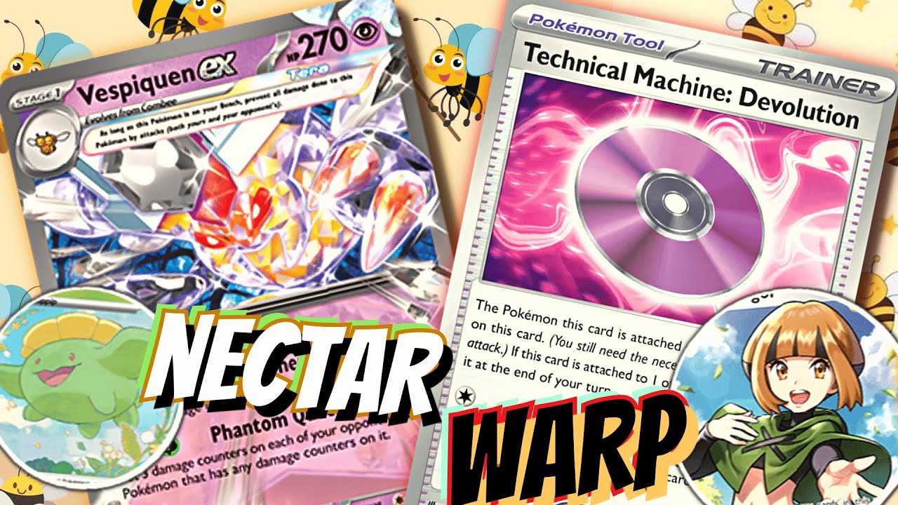 Vespiquen ex Deck. 🐝👑 Swarming Plaguehive! W/ Skiploom, TM Devolution & Shaymin V. PTCGL Pinsir ...