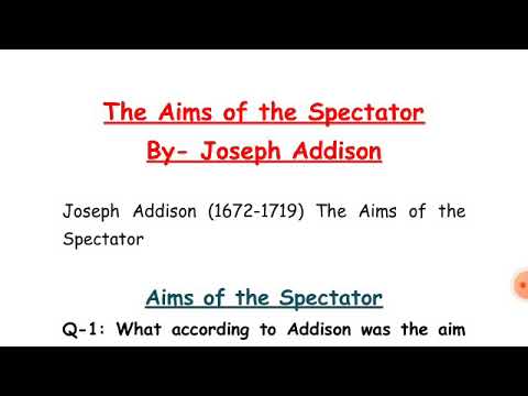 The Aims of the Spectator by Joseph Addison - YouTube