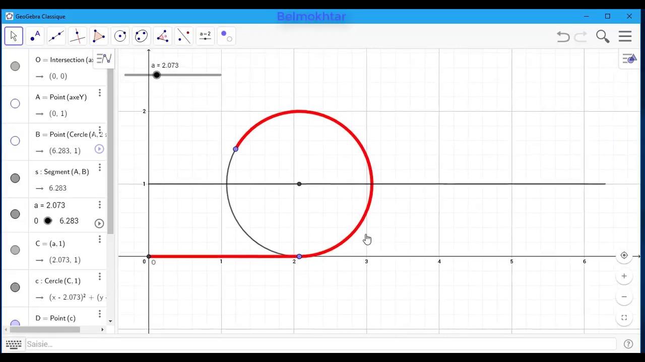 geogebra : Circonférence d'un Cercle - YouTube