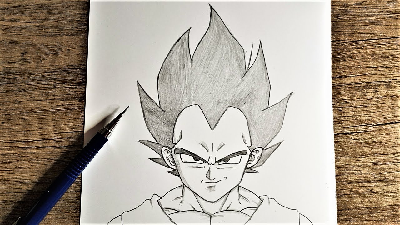 How to draw vegeta step by step easy | drawing vegeta for beginners with one pencil - YouTube