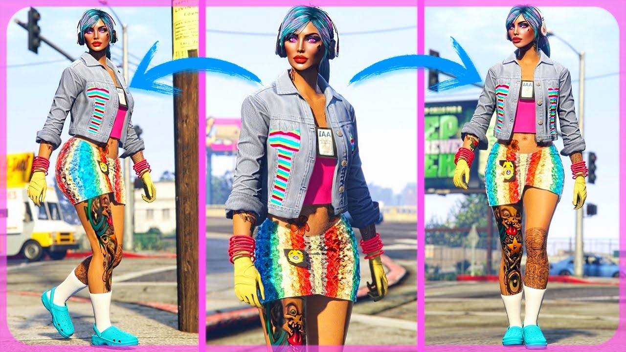 CUTE FEMALE OUTFIT WITH CROP TOP GLITCH | GTA 5 Online - No Transfer ...