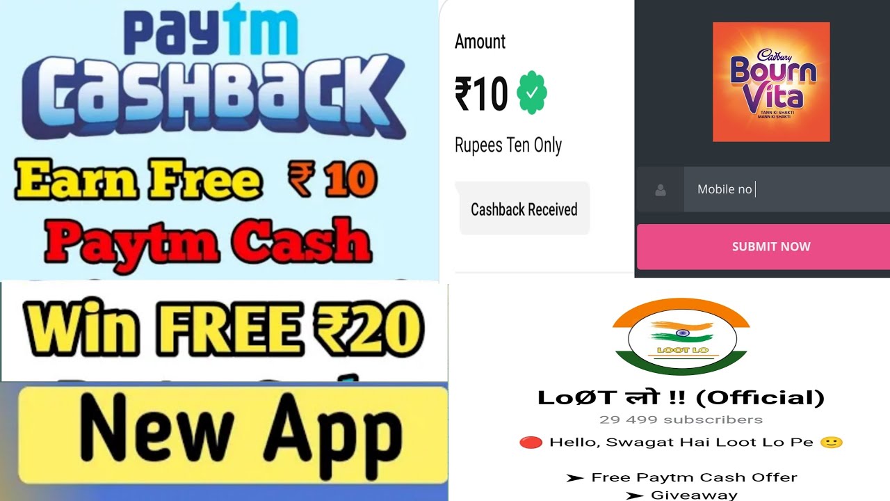 Paytm Bournvita offer I Paytm cash back new offer I New earning app I ...