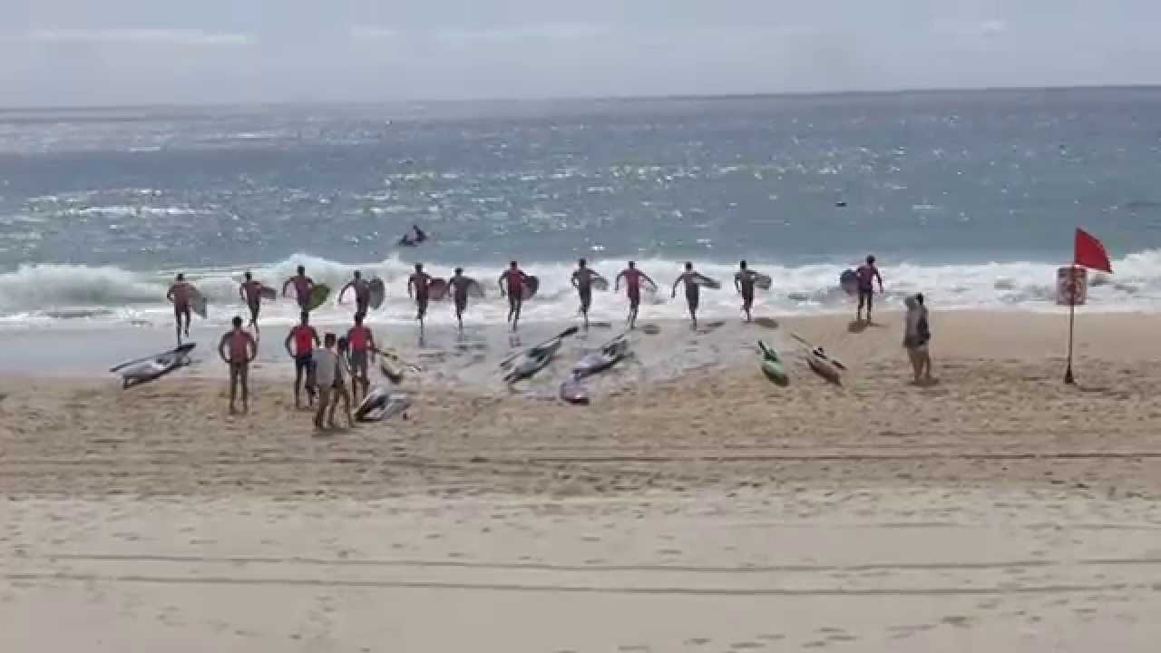 Surfers Paradise Mens SLSC Board Riders Practise at GC 600 - YouTube