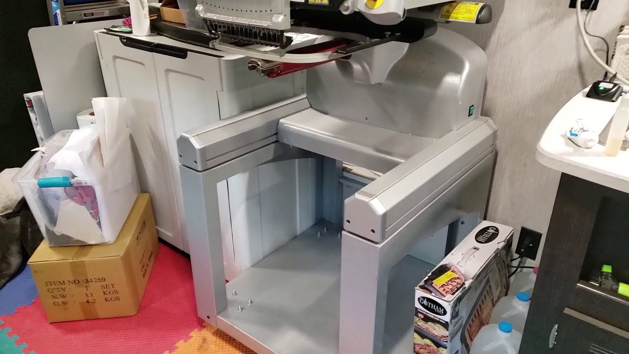 Melco EMT16x Embroidery Machine Cart Rebuild - YouTube