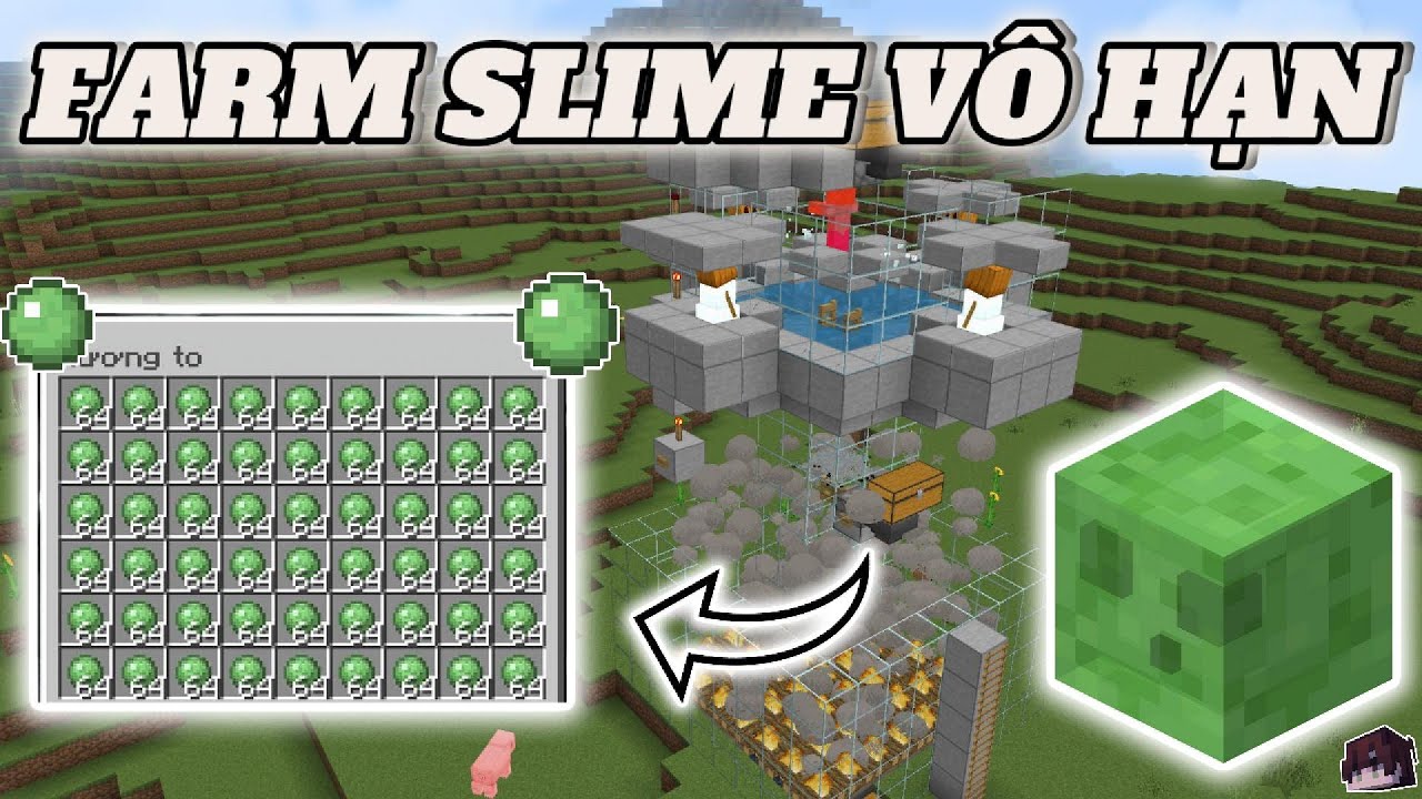 Hướng Dẫn Xây Máy Farm Slime Siêu Tốc Minecraft Bedrock 1.21 - YouTube
