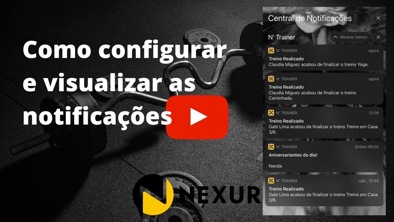 Como configurar e visualizar as notificações no sistema NEXUR - YouTube