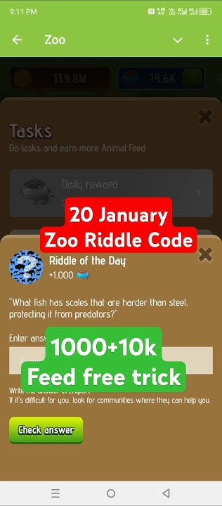 20 January Zoo Riddle Code Answer | Zoo Riddle of the day | Zoo Riddle ...
