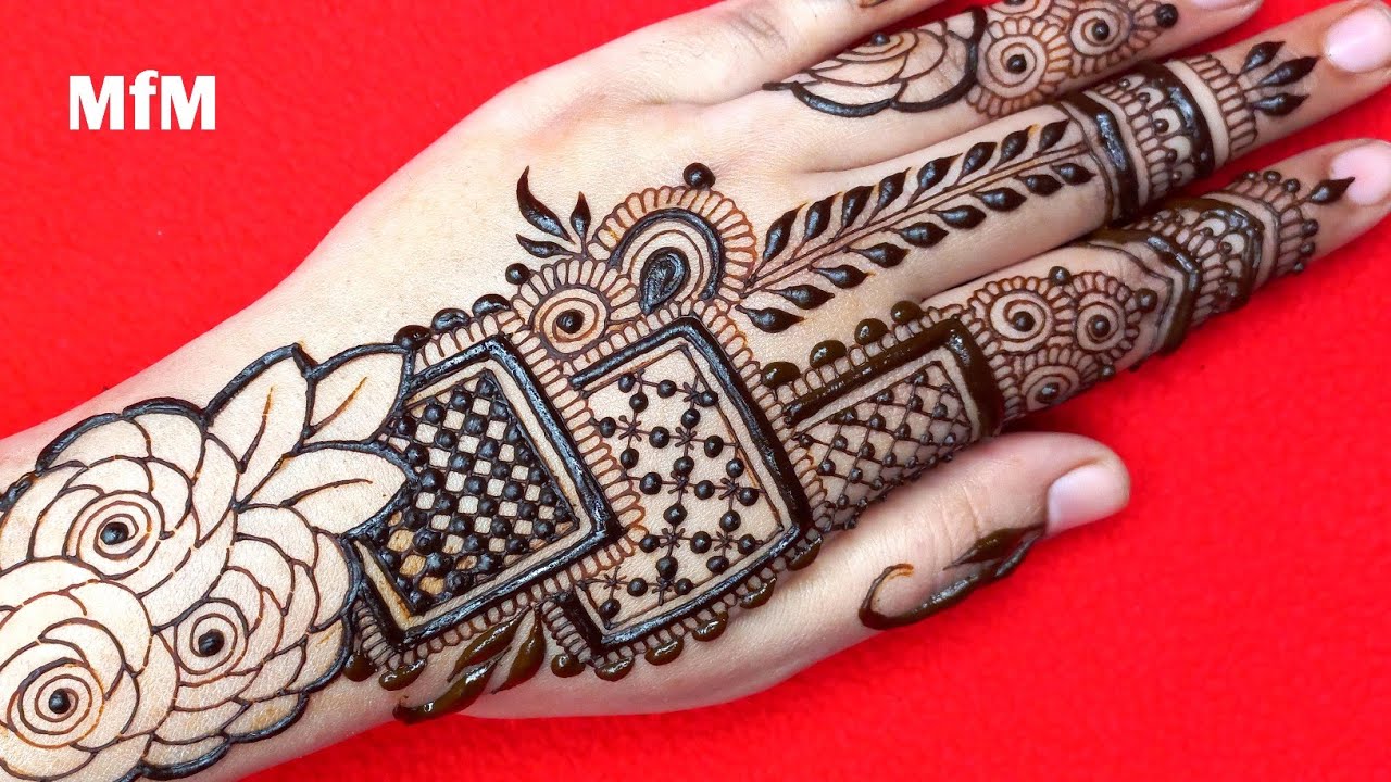 Karwachauth Special Rose Pattern Mehndi Design | Very Easy & Stylish ...