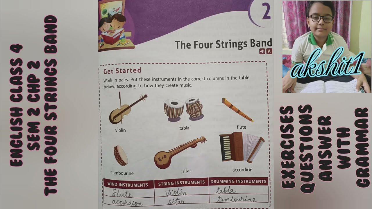 The Four Strings Band/ Exercises Questions Answer/ English Class 4 ...