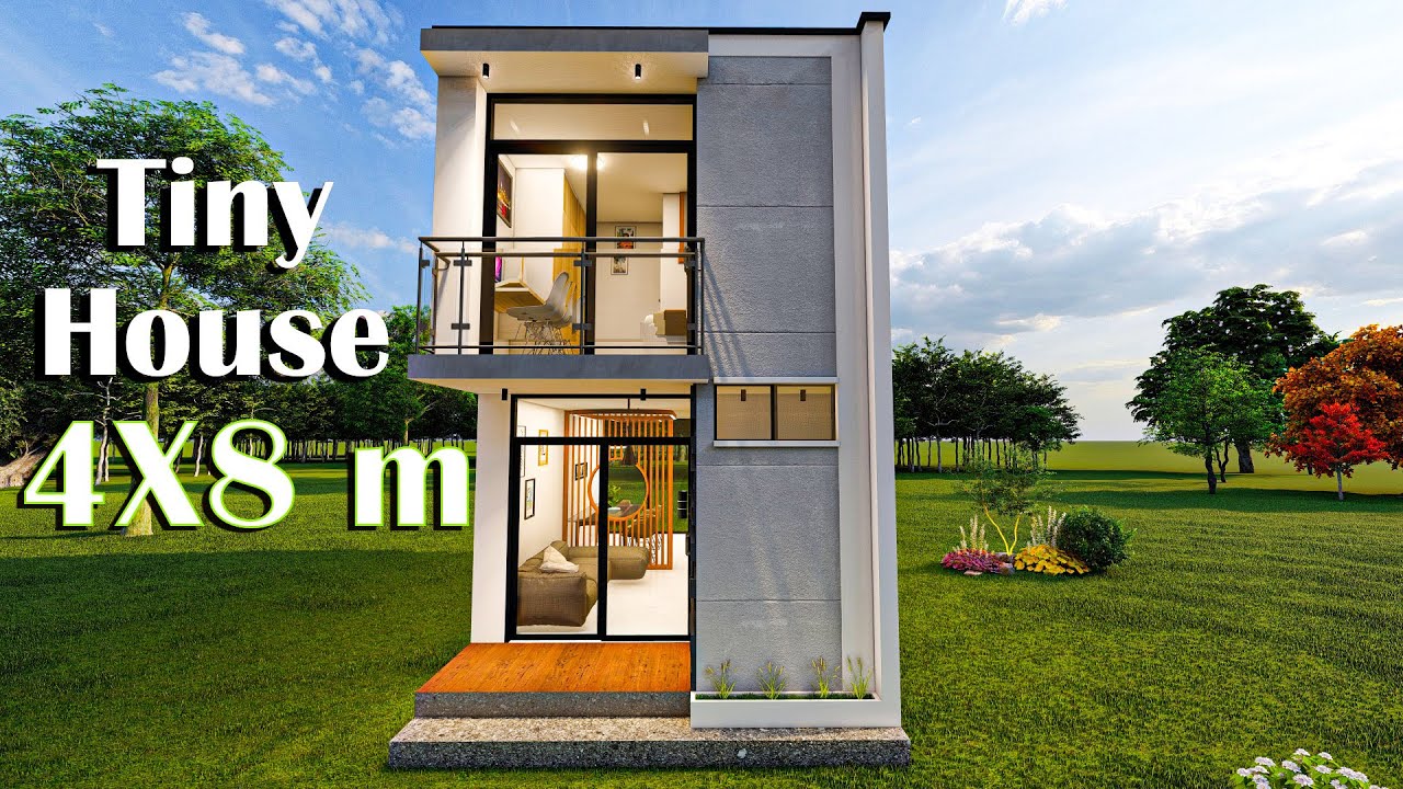 Mini Casa 4x8 metros - 2 dormitorios - Tiny house - YouTube