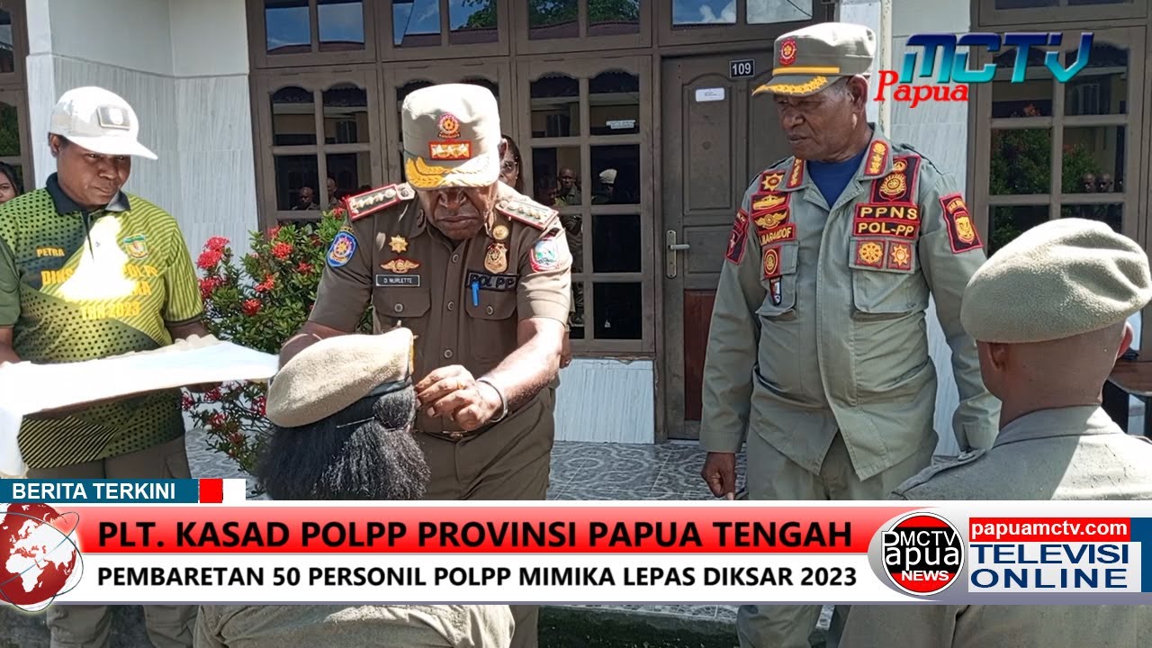 PLT. KASAD POLPP Provinsi Papua Tengah Pembaretan 50 Personil Polpp ...