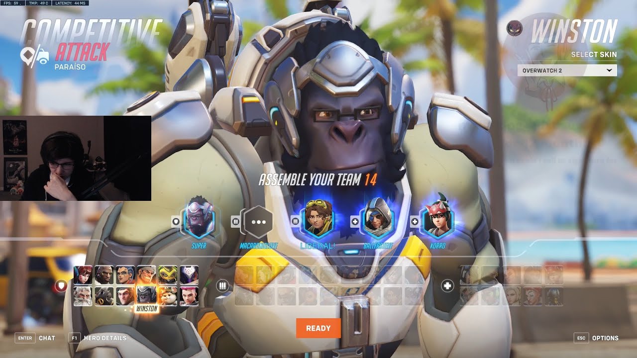 POTG! 19K DMG! SUPER WINSTON GAMEPLAY OVERWATCH 2 SEASON 10 TOP 500 ...
