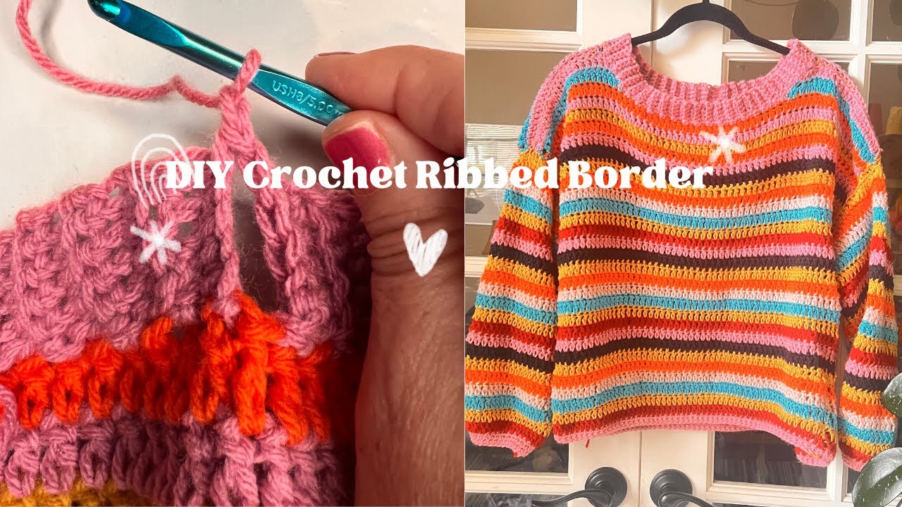 Back Loop Single Crochet Ribbed Border |Added a neckline ribbing to my ...