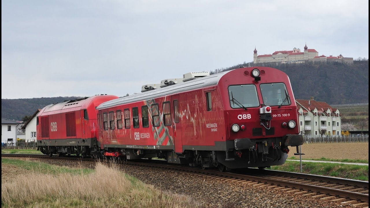 ÖBB 2016.003-3 mit Railchecker Wagen 99-75.100.9 im Traisental 28.3. ...