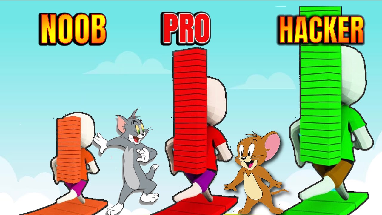 NOOB vs PRO vs HACKER | In Bridge Race | With Tom And Jerry | Clone ...