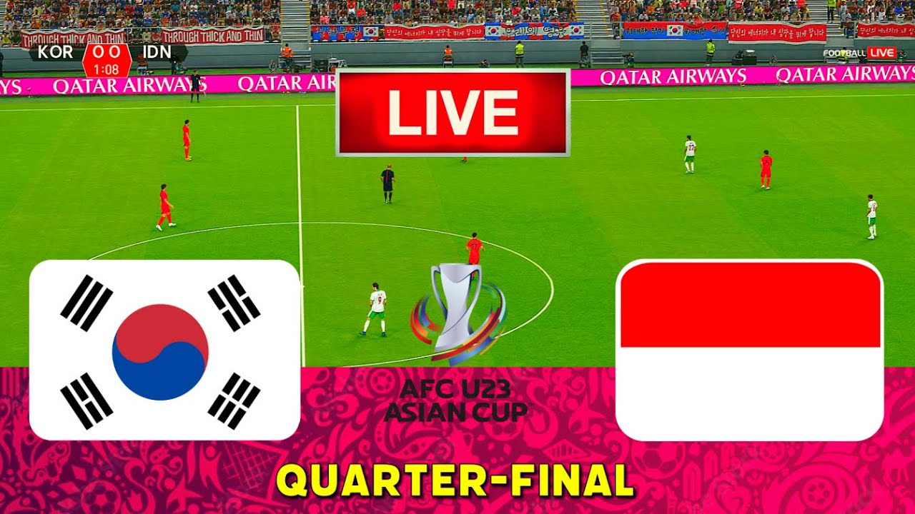 LIVE🔴| South Korea Vs Indonesia - AFC U-23 Asian Cup Quarter-final ...