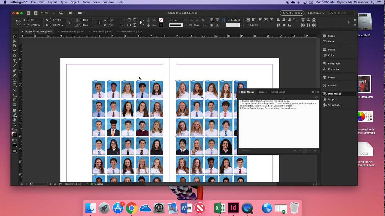 How to make portrait pages for Yearbook - YouTube