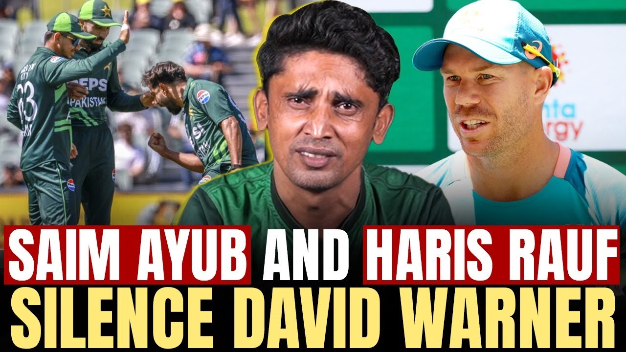 Saim Ayub and Haris Rauf Silence David Warner | PAKvsAUS | Saim Ayub ...