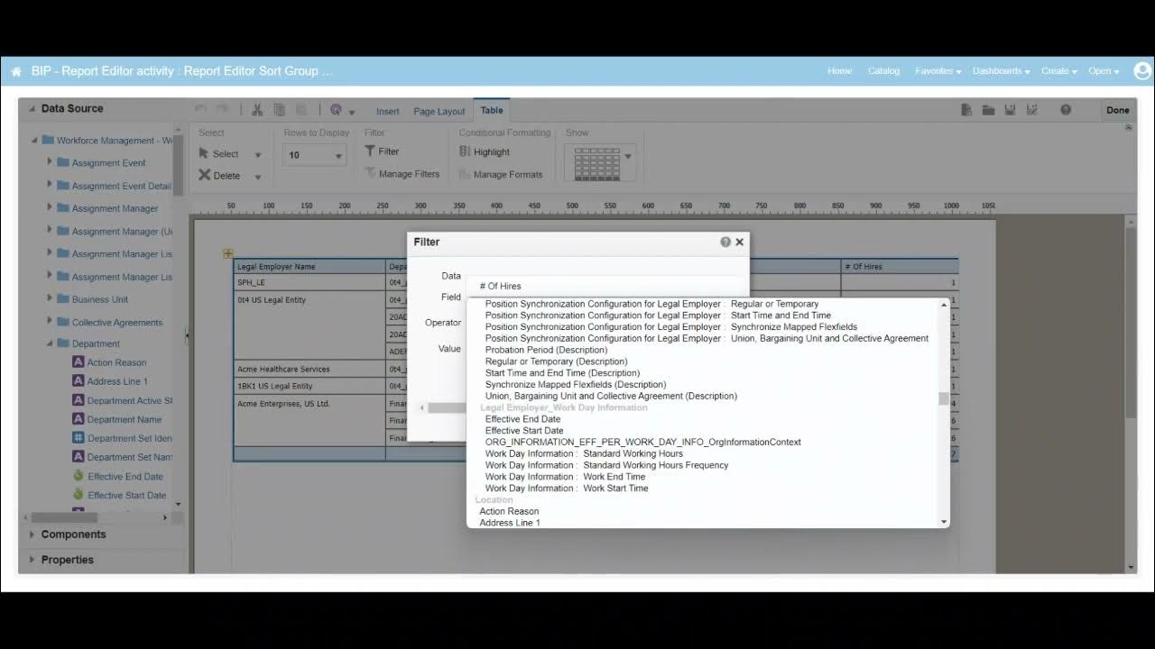 Part 5 - BIP Report - Adding Filters - Reports Editor (Oracle HCM Cloud) - YouTube