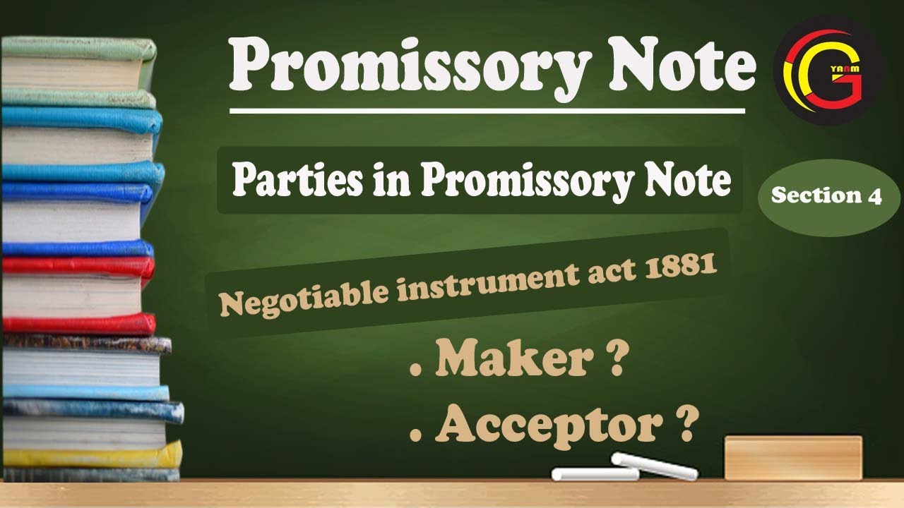 Promissory Note Concept Section 4 of Negotiable Instrument Act 1881 ...