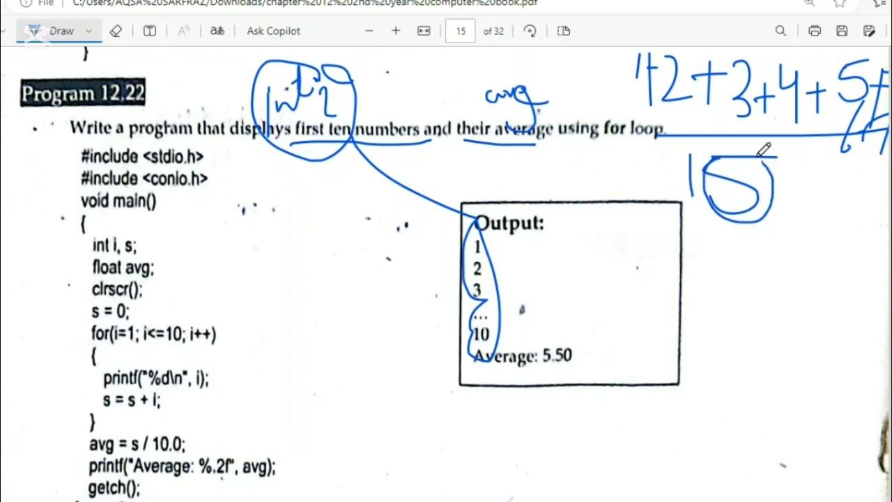 for loop Program 12.22| programs on do while loop in c | 2nd year computer chapter 12 | ICS Part ...