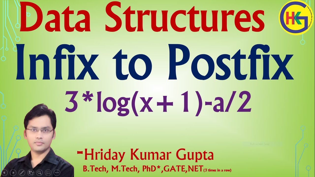 Ds Lecture 64 Infix To Post Fix Conversion Youtube