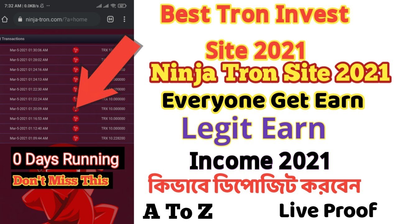 Ninja Tron Com | New Trx Investment Site 2021 | How to Earn Trx | Live ...
