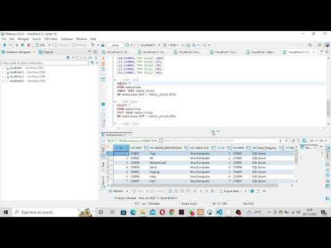MEMBUAT TABEL QUERY DATABASE MAHASISWA DENGAN SQL - YouTube