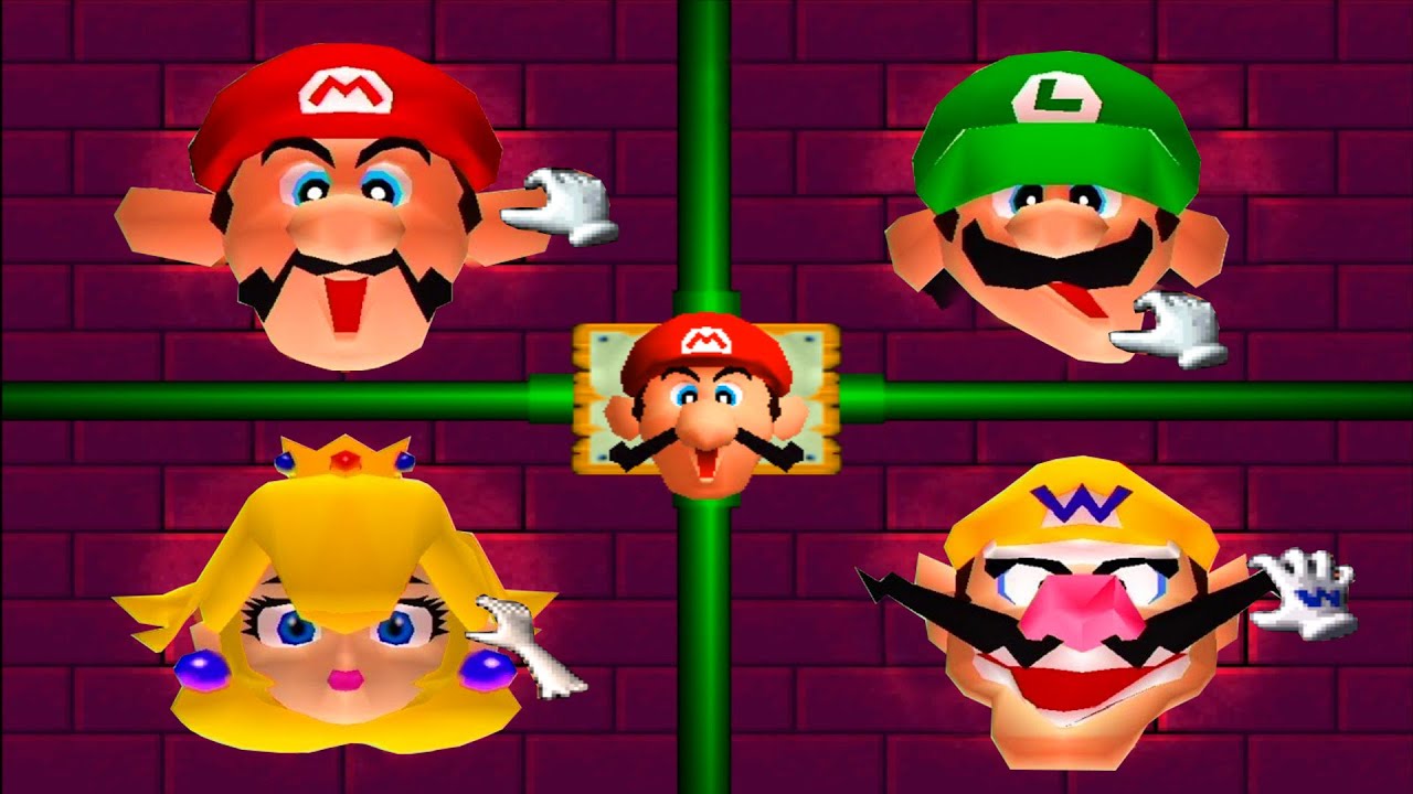 Mario Party Series Minigames N64 - 2 +9 - Mario Vs Luigi Vs Peach Vs ...