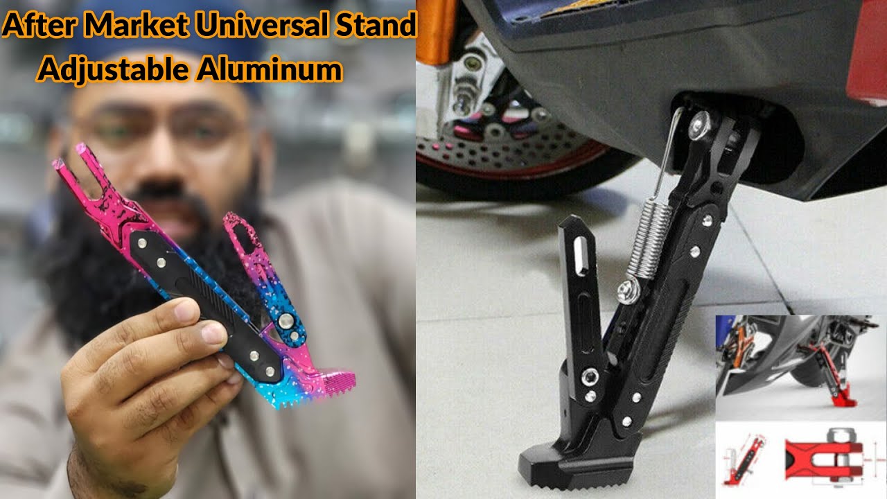 Universal Adjustable Aluminum Alloy Motorcycle Foot Side Support Stand ...