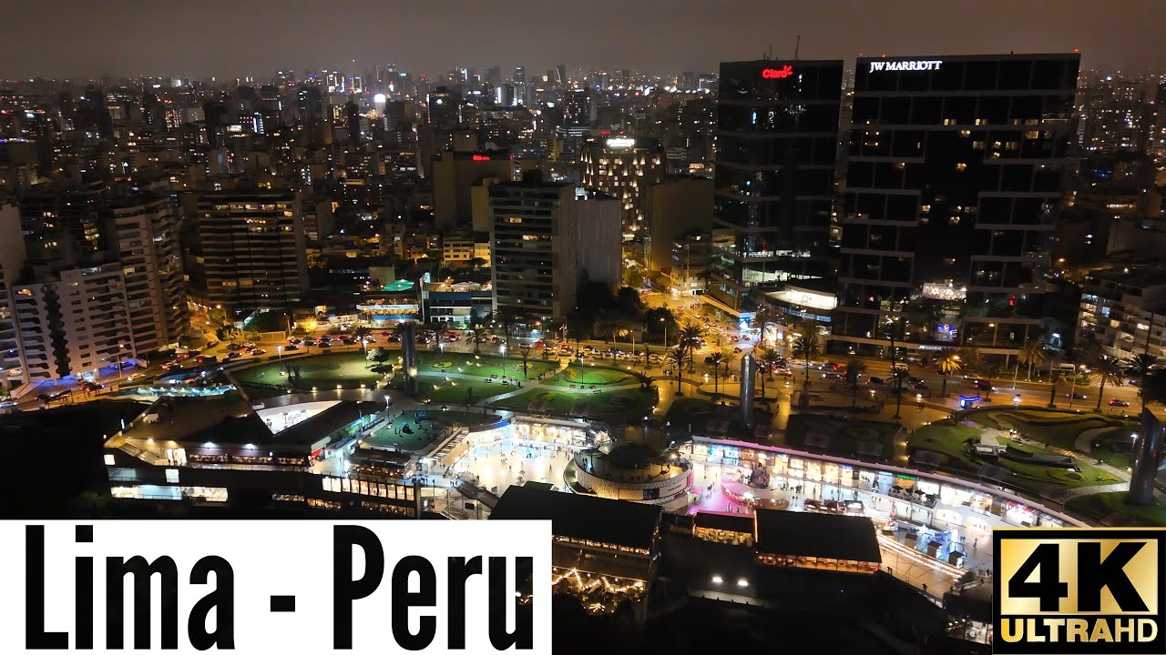 Miraflores, Lima - Peru de noche desde un dron, 2024, 4K es Lima la ...
