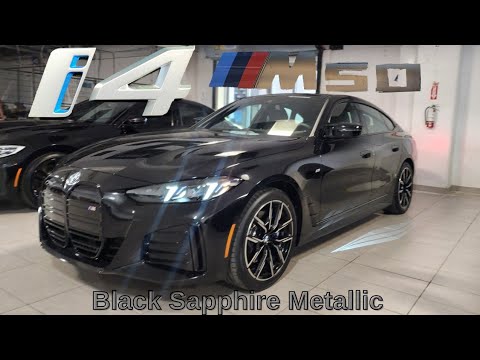 FIRST LOOK! 2025 BMW i4 M50 Black Sapphire Metallic on Black Vernasca ...