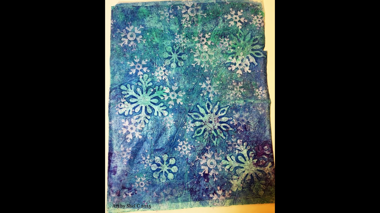 Gelli Printing on Deli Paper - Part 1 of Christmas Cards - YouTube