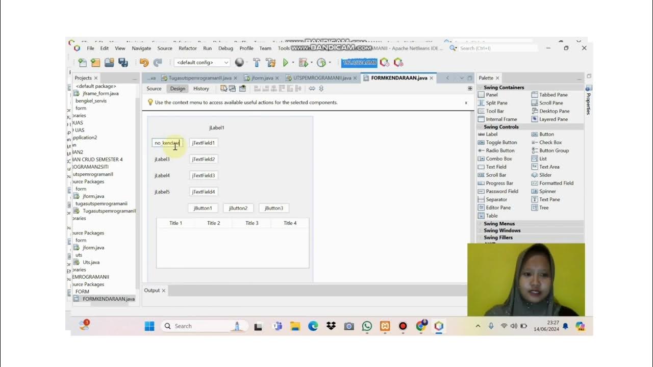 CARA MEMBUAT DATABASE DAN DESIGN FORM PADA NETBEANS - YouTube