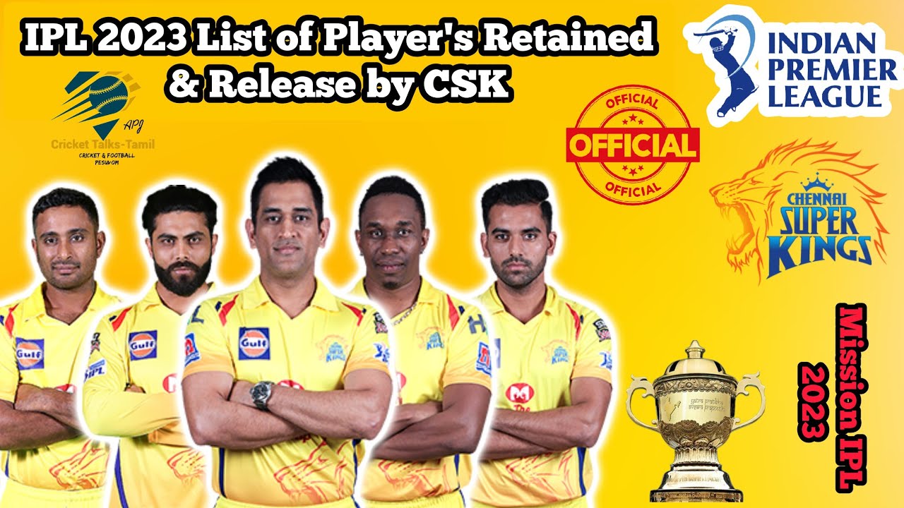 Csk Retained & Released Players 2023 | IPL 2023 Retention List | IPL ...