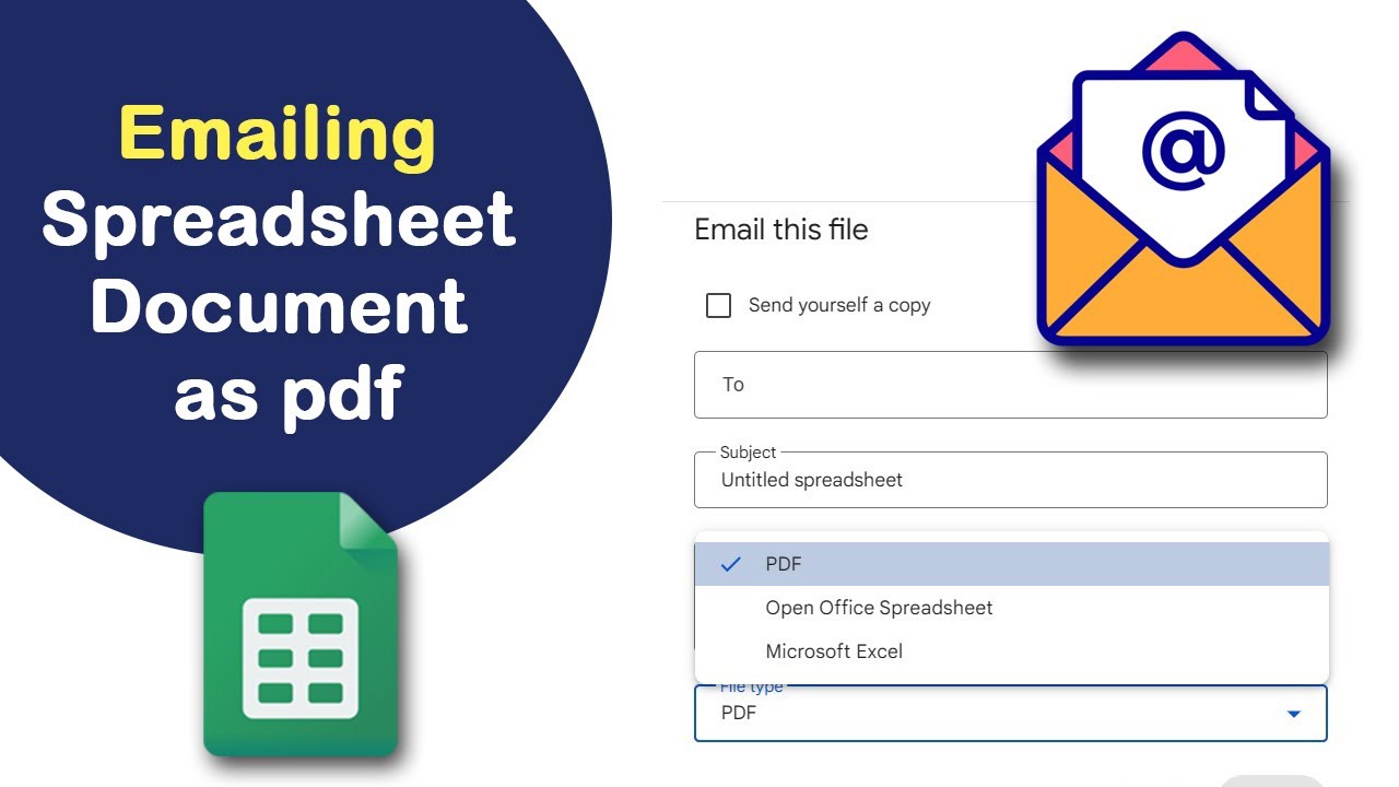 How to Emailing a spreadsheet Document as pdf or excel format using Google Sheets - YouTube