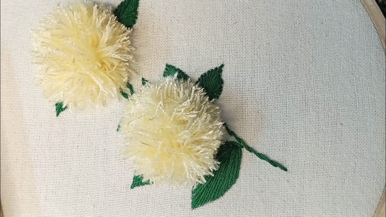 Easy Pom Pom Flower Hand Embroidery | Hand Embroidery Pom Pom Stitch ...